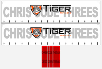 Code 3 Adhesive Vinyl Trailer Decal - Tiger Trailers - 1/50 1/76 1/148 ...