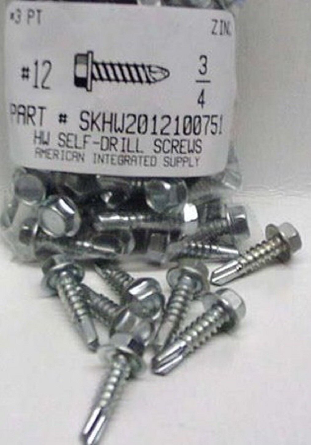 #12x3/4 Hex Washer Head Self Drilling Screws Steel Zinc Plated (500) | eBay