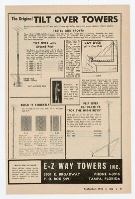 CQ Ham Radio Mag. Ad The Original TILT OVER TOWERS from E-Z WAY TOWERS ...