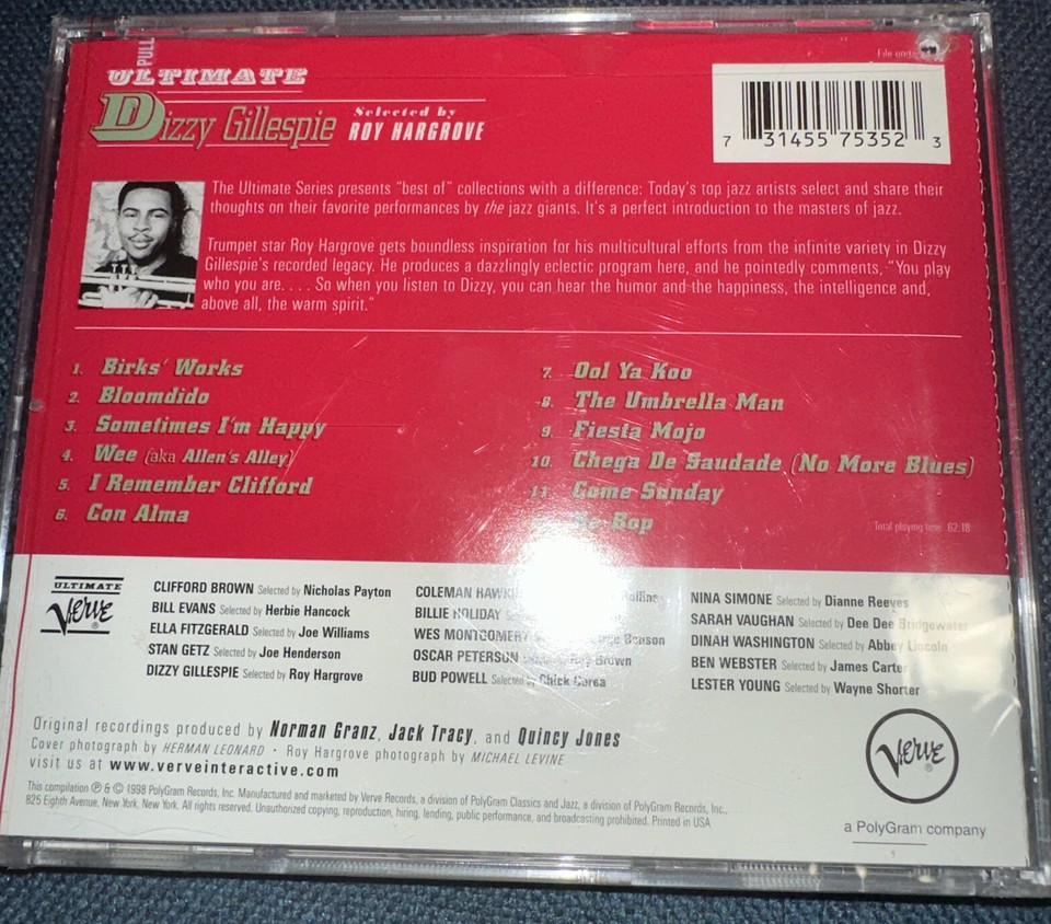 Ultimate Dizzy Gillespie - Music CD - Gillespie, Dizzy - 1998-08-25 ...