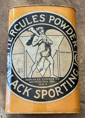 Vintage Hercules Black Sporting Powder FFF Tin, Hercules Powder Co ...