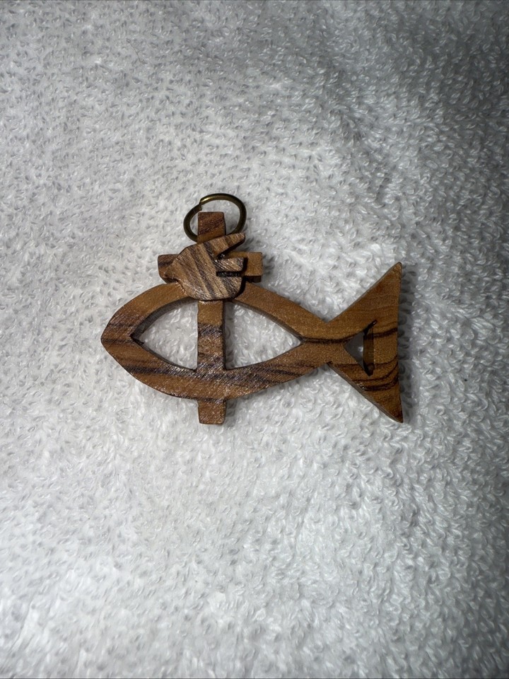 Holy Land Olive Wood Dove Fish Cross Pendant Handmade Made Bethlehem | eBay