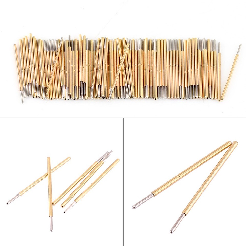 100pcs P50-J1 Dia 0.68mm Length 16mm Spring Test Probe Round Head Pin ...