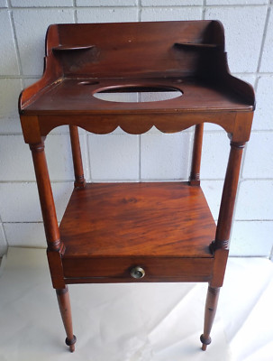 Antique Commode Stand Wash with extra top Mahogany Sheraton Federal | eBay