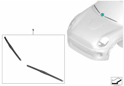 Genuine MINI Wiper Blades Set Pair Cooper Cabrio One F55 F56 F57 ...