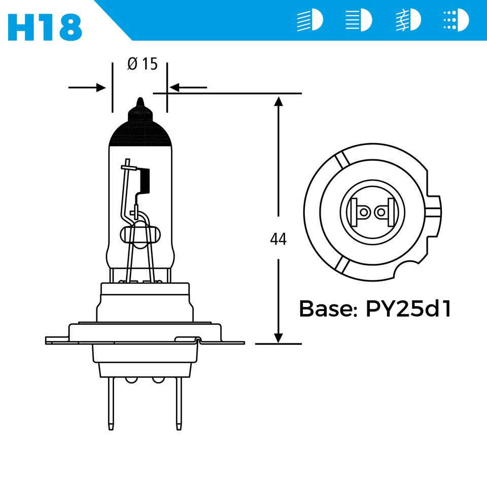H18 Headlight Bulb Replacement Simply Cars Vans Vehicles Front Fog Lamp ...