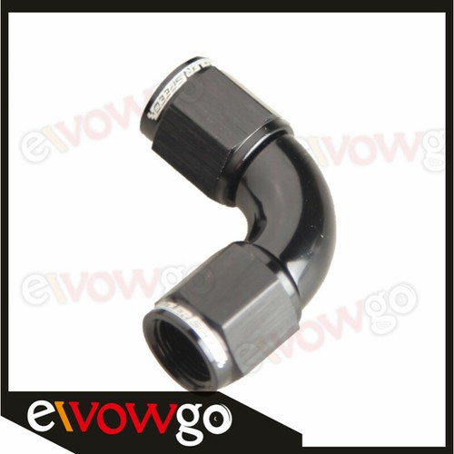 Aluminum Black 90 Degree AN-4 AN4 Female To Female Full Flow Oil ...