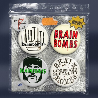 BRAINBOMBS - Swedish Noise Rock Anne Frank Jack the Ripper Badge Set x4 ...