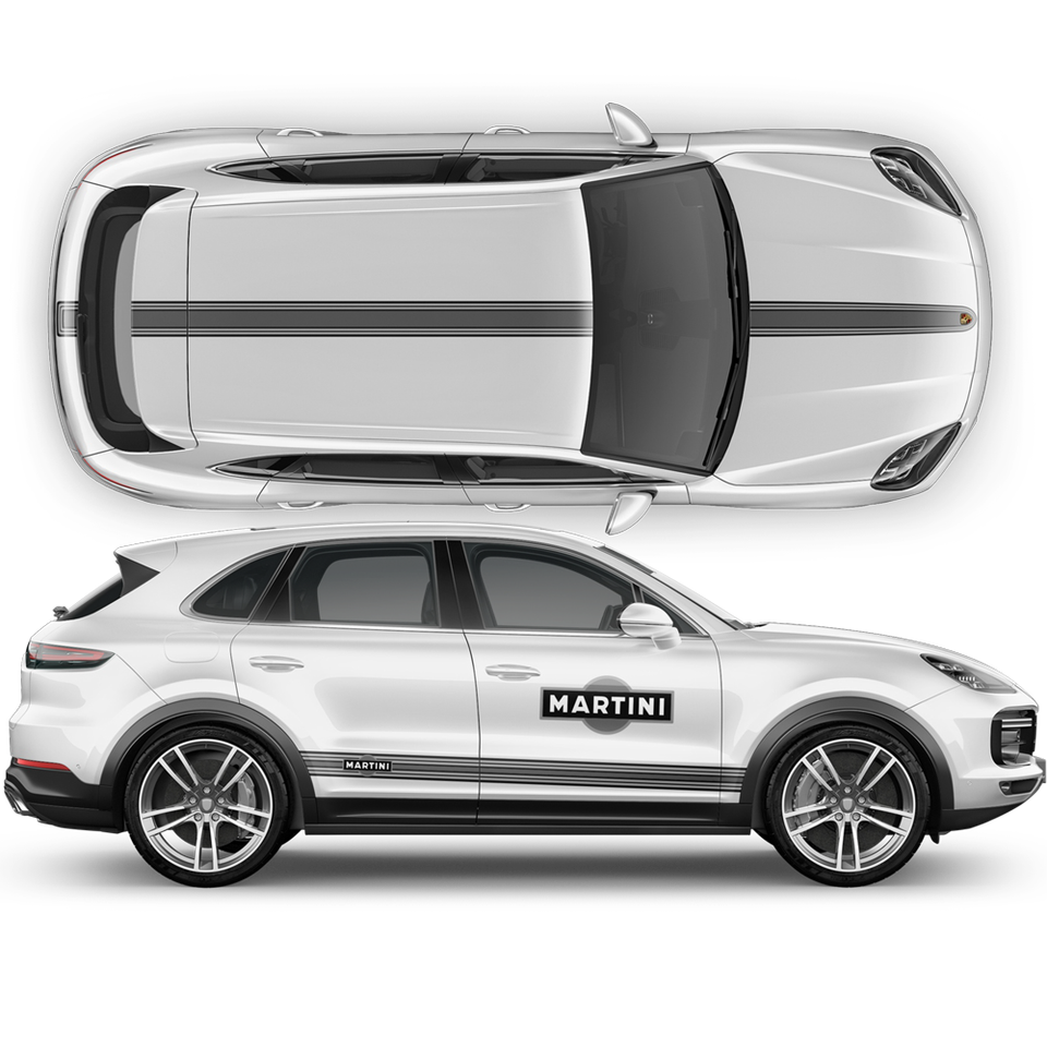Thin Martini Racing Stripes Set, for Porsche Cayenne | eBay