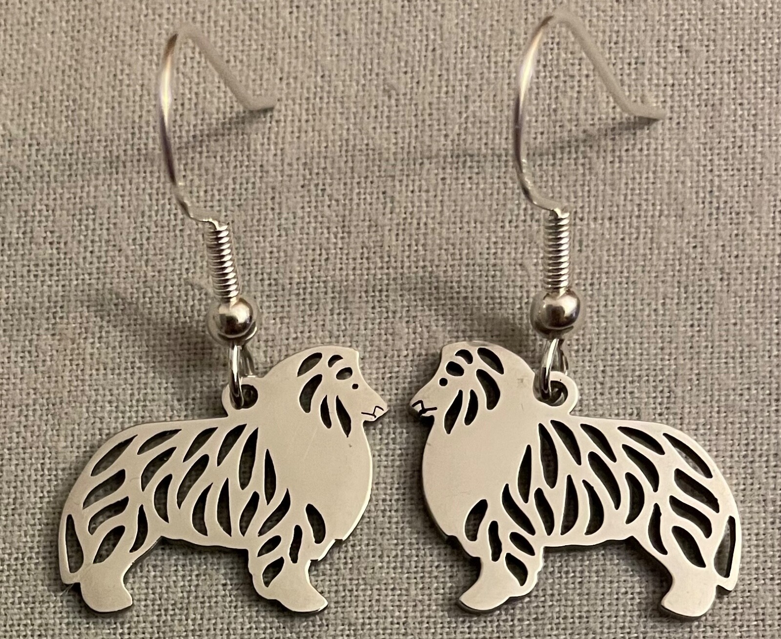 COLLIE DOG EARRINGS - Stainless Steel with Sterling Silver Ear Wires ...