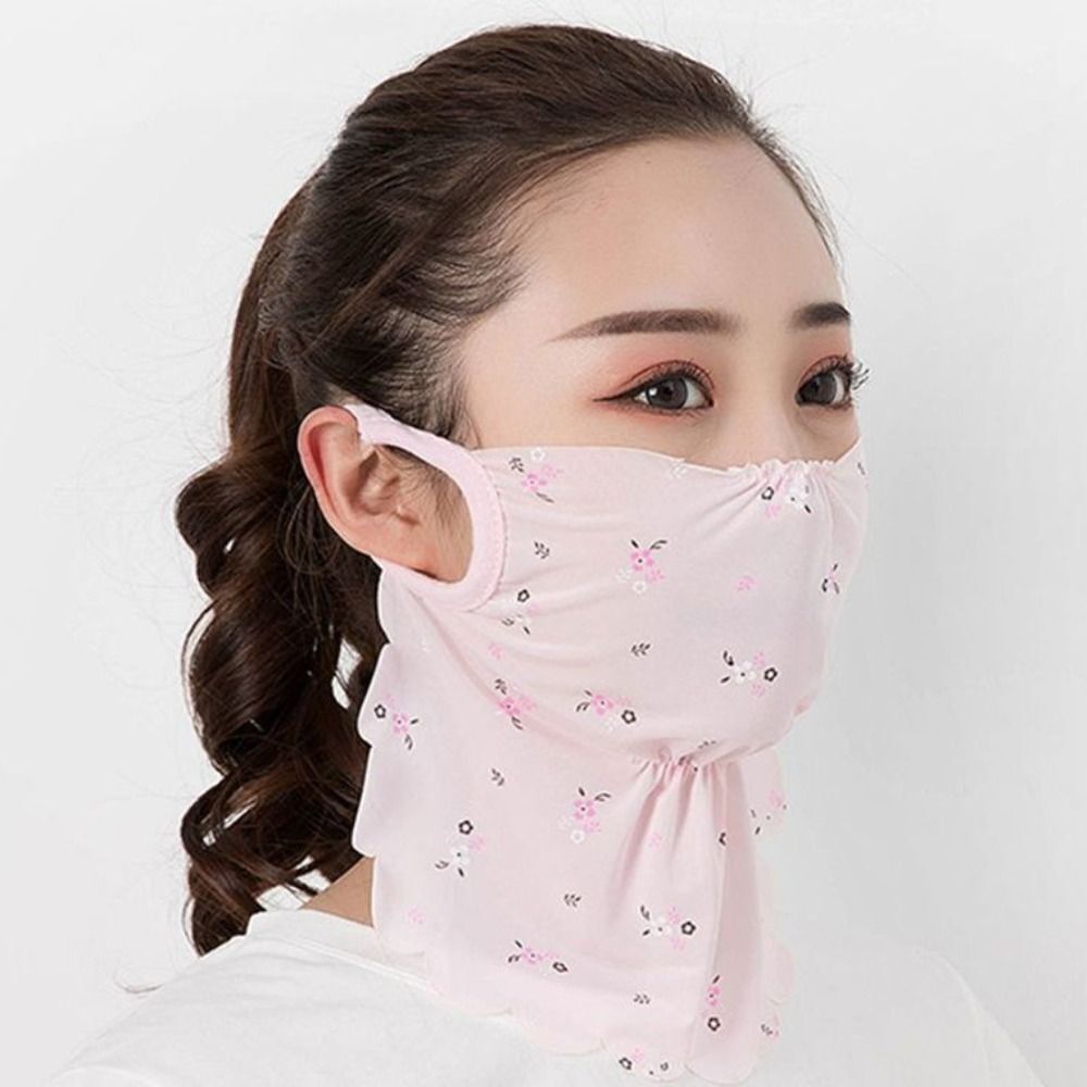Nylon Ice Silk Mask Flower Pattern Sunscreen Veil New Face Gini Mask | eBay