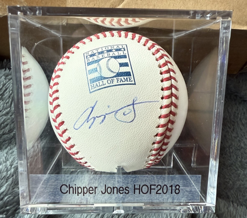 Chipper Jones Signed Autographed Baseball HOF 2018 Logo Baseball JSA | eBay