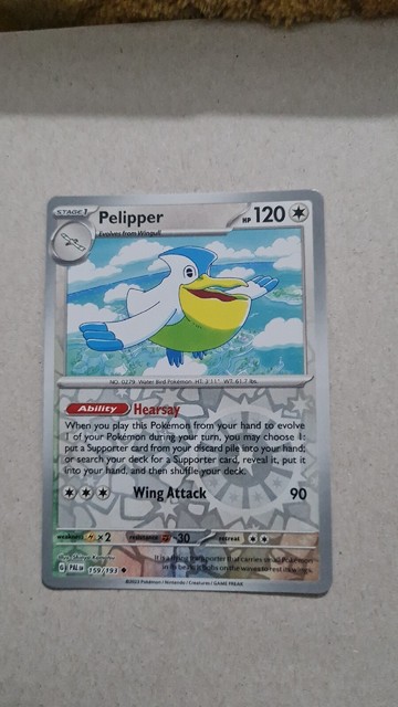 Pokémon TCG Pelipper Scarlet & Violet - Paldea Evolved 159/193 Reverse ...