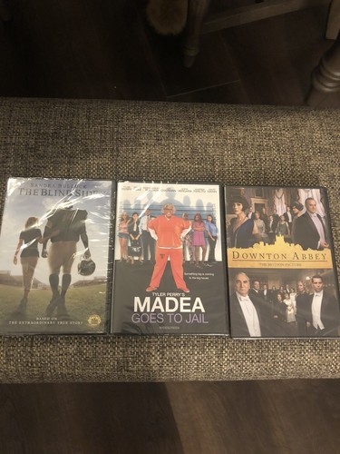 Sealed DVD 3 Movies Downtown Abbey, Madea Goes To Jail, The Blindside ...