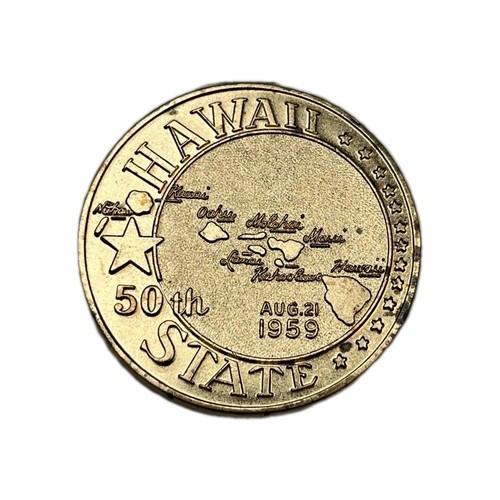 HAWAII 1959 STATEHOOD MISHLER #204/250 ALASKA MEDAL TOKEN COIN HAWAIIAN ...