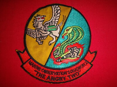 Vietnam War Patch USMC MARINE OBSERVATION SQUADRON 2 VMO-2 "THE ANGRY ...