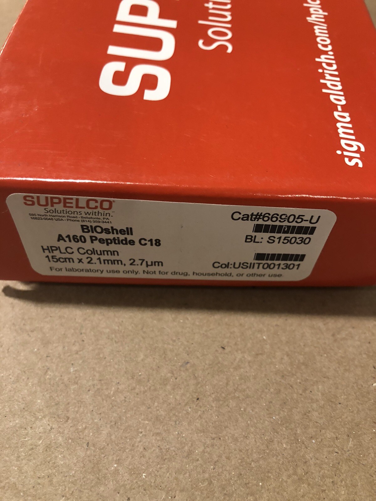 HPLC column Supelco BIOshell A160 Peptide C18, 150x2.1 mm 2.7 um | eBay