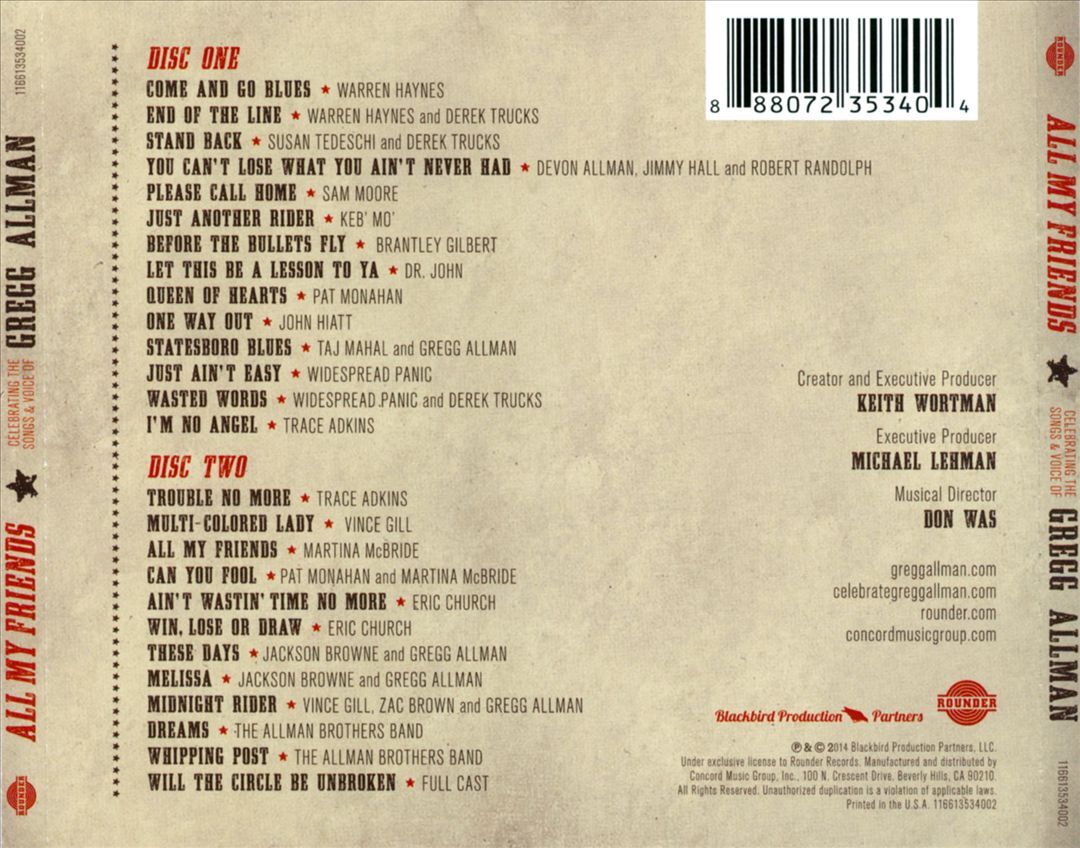 VARIOUS ARTISTS - ALL MY FRIENDS: CELEBRATING THE SONGS & VOICE OF ...