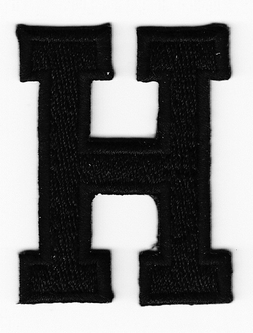 BLACK BLOCK LETTER "H" (1 7/8") - Iron On Embroidered Applique Patch | eBay