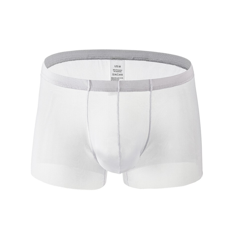 Mens See Through Underwear Sheer Mesh Bulge Pouch Boxer Shorts ...