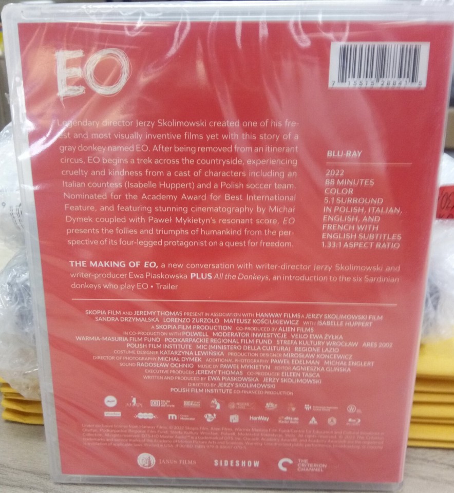 EO (Janus Contemporaries) [New Blu-ray] Full Frame, Subtitled, Ac-3/Dolby Digi | eBay