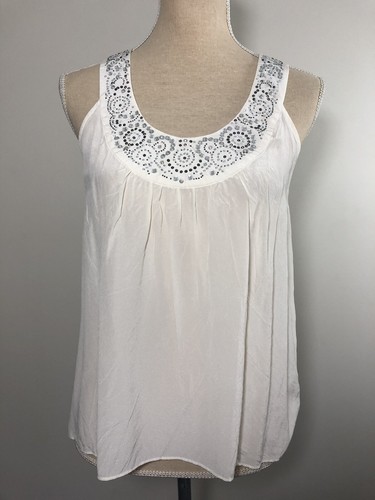 FOREVER NEW 100% Silk Rhinestones Camisole Top Ivory size 8 | eBay ...