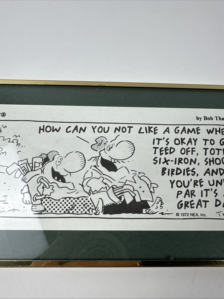 VINTAGE BOB THAVES FRANK AND ERNEST COMIC STRIP CARTOON DESK ART GOLF ...