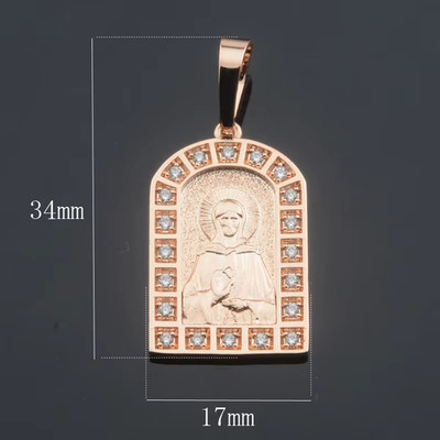St Matrona gold plated pendant and necklace 50cm #3 | eBay
