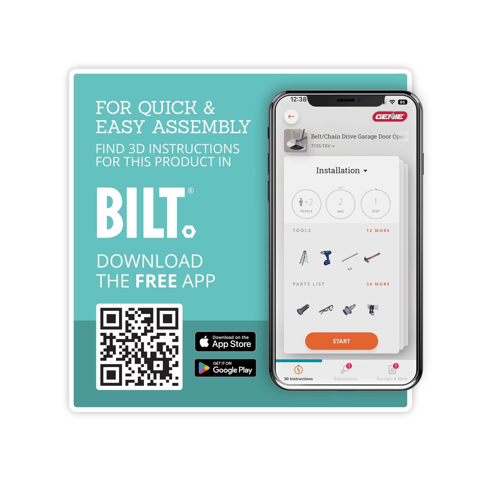 Genie 7035-TKV Chain Drive Garage Door Opener for sale online | eBay