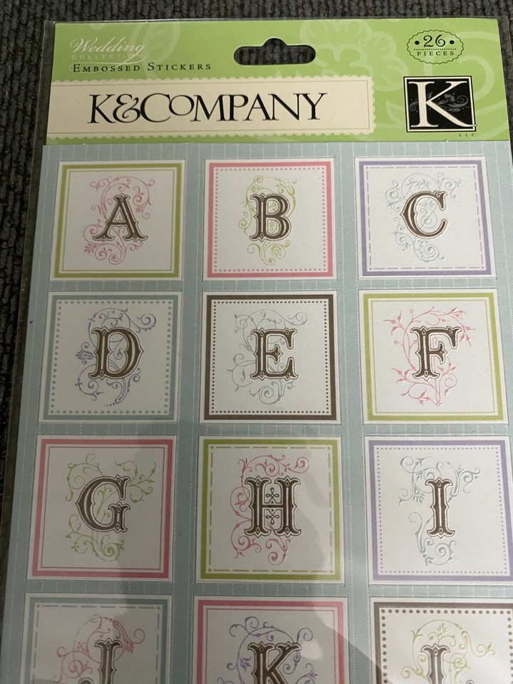 K&Company Wedding Letterpress Alpha Embossed Alphabet Stickers | eBay UK
