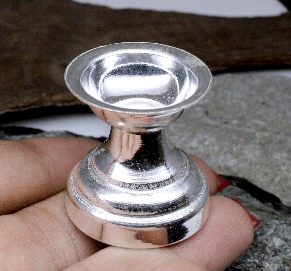 Argent Deepak Chandi Diya Puja Article pour Quotidien Utilisation Usage ...