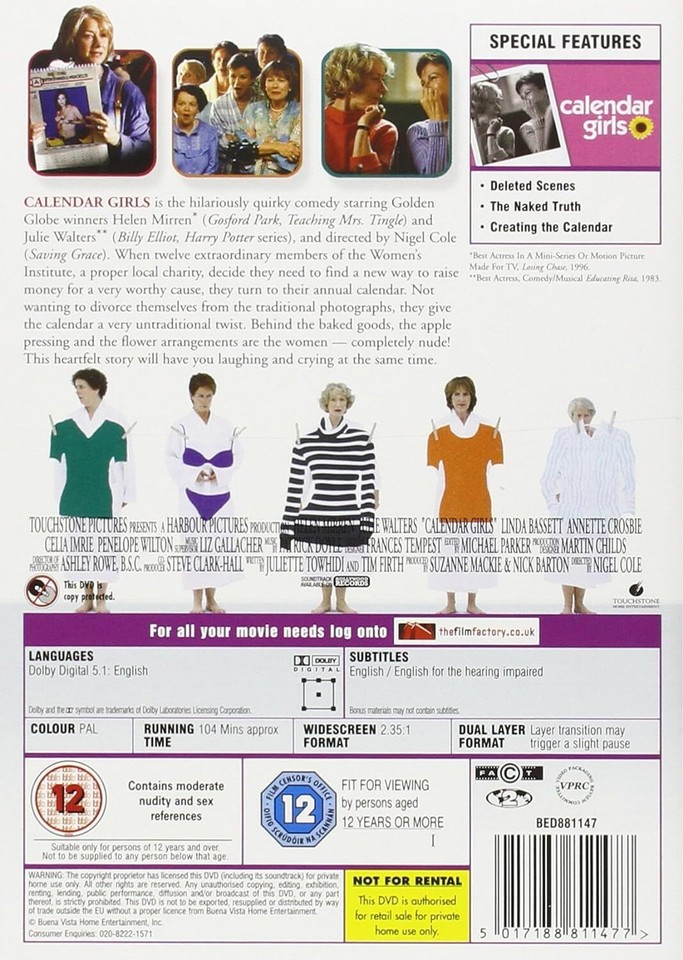 Calendar Girls [2003] 5017188811477 | eBay UK