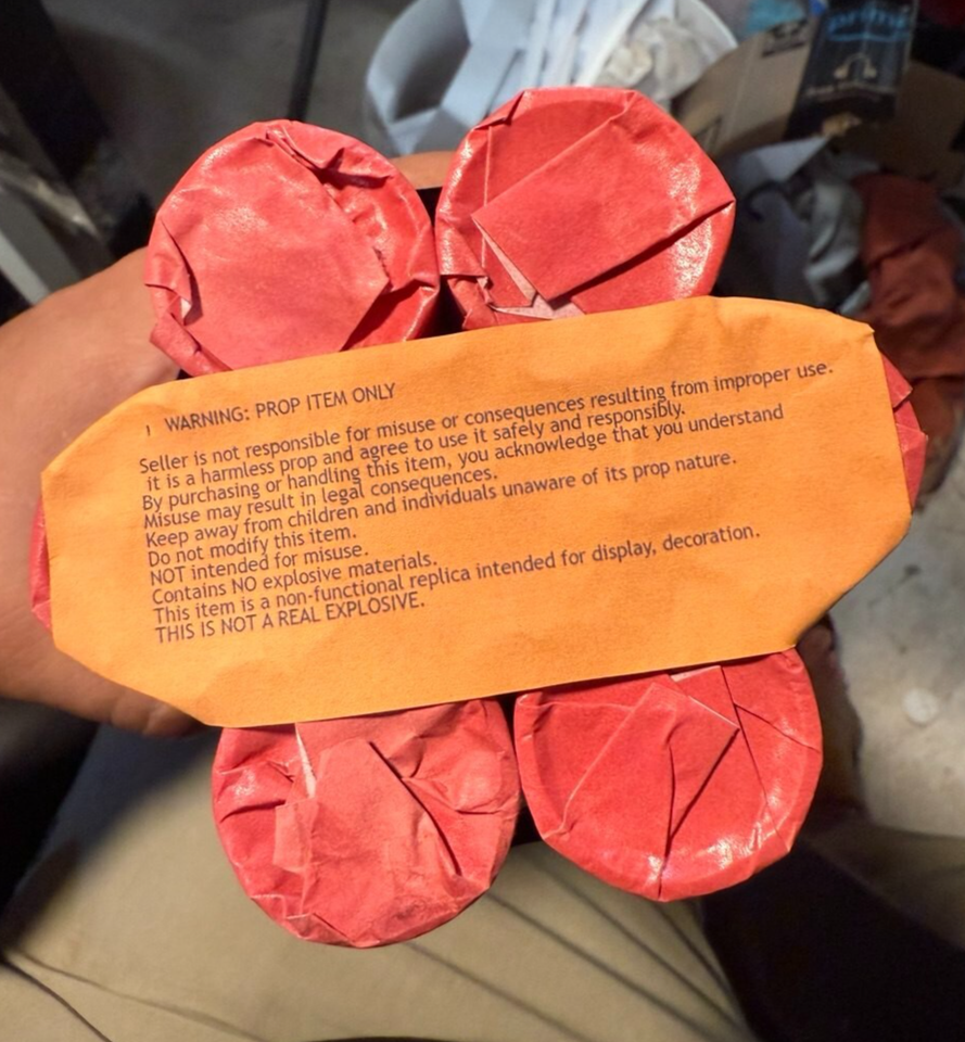 TNT Dynamite Bundle Replica Prop - 7 Sticks 8.25" x 1.3" each Display ...