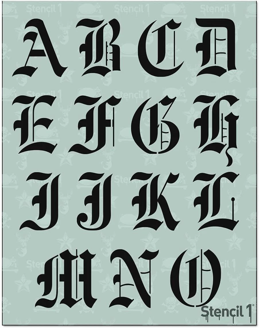 Old English Font Alphabet Stencil Letter Stencils Stencils