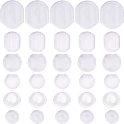 Earring Pads,60 Pieces 6 Sizes Comfort Earring Cushions Pads Silicone ...