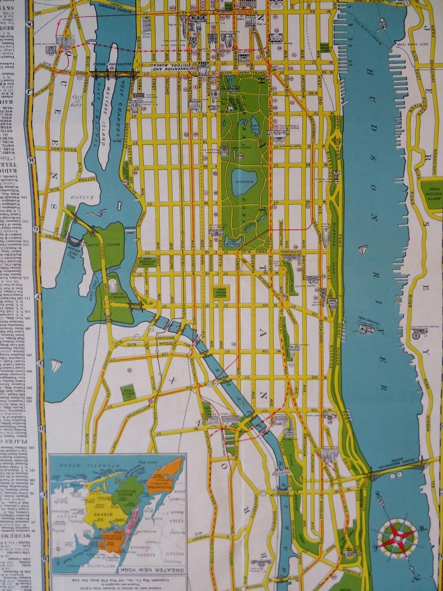 Map Of Upper Manhattan New York