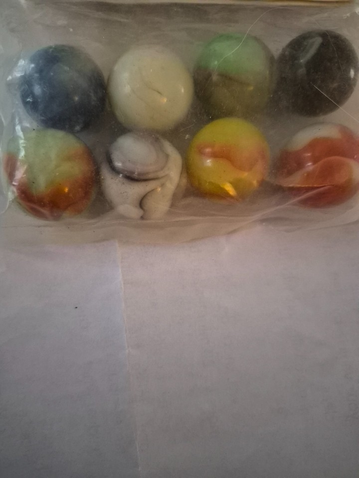 Vintage Vitro Finest Quality Large Marbles in Bag NOS Gorgeous set of ...