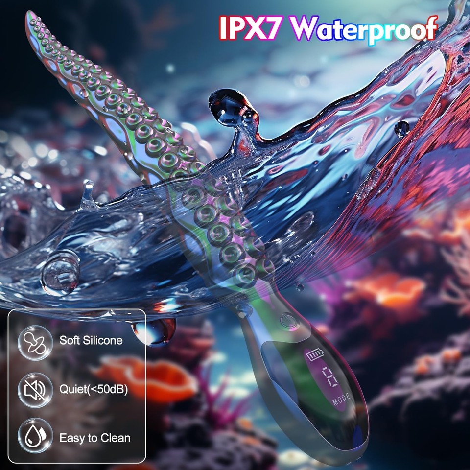 Vibrating Monster G-Spot Dildo Clit Vibrator LED Octopus Tentacle Sex ...