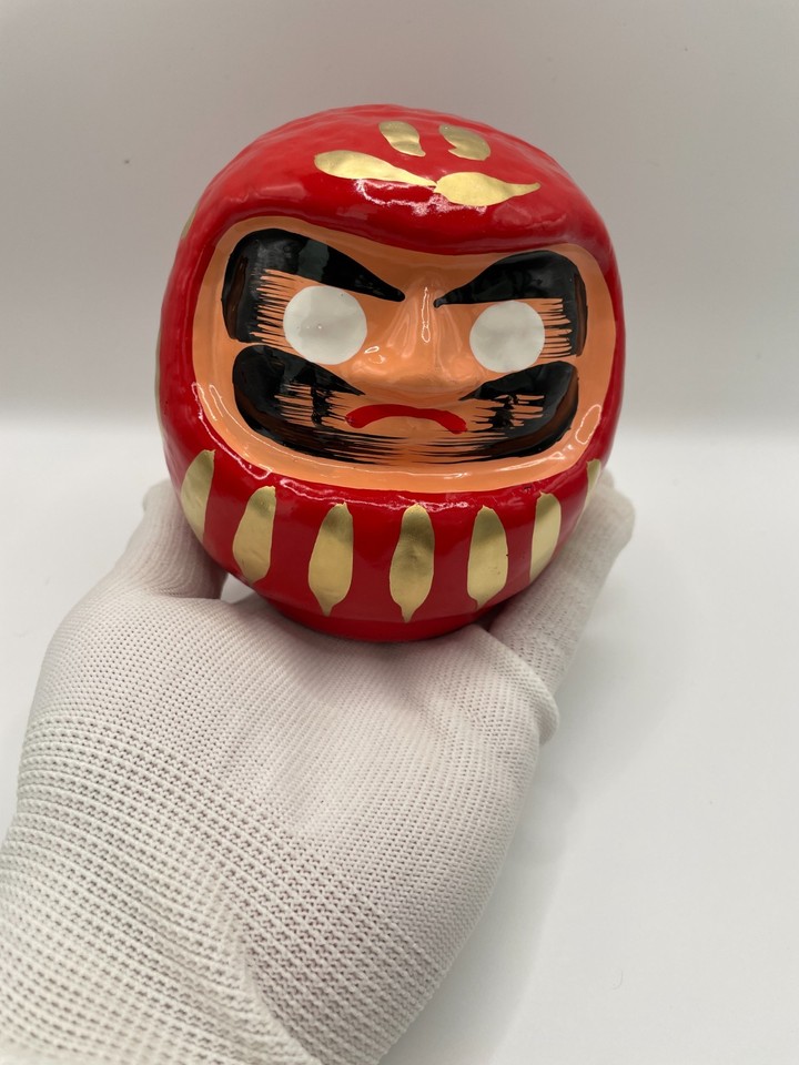Traditional Japanese Red Daruma Doll Clay Good Luck Made in Japan 4.3 ...
