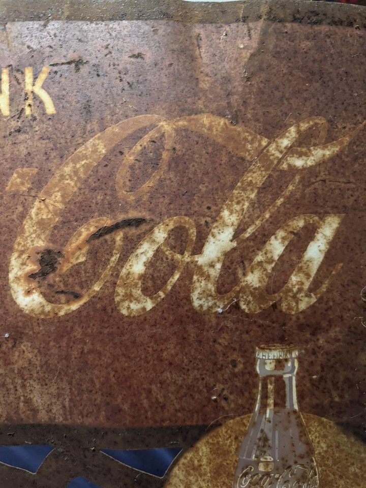 Rare Antique 1946 Coca Cola Yellow Dot Flange Sign | eBay