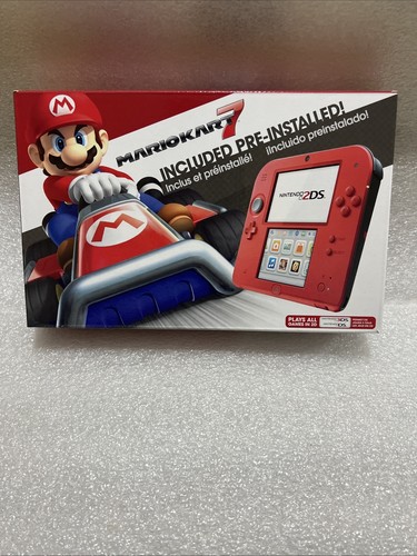 Nintendo 2DS Crimson Red - Mario Kart 7 Pre-Installed, BRAND NEW SEALED ...