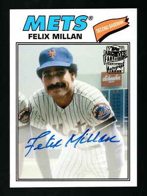 2018 Topps Archives Fan Favorites FELIX MILLAN New York Mets Autograph ...