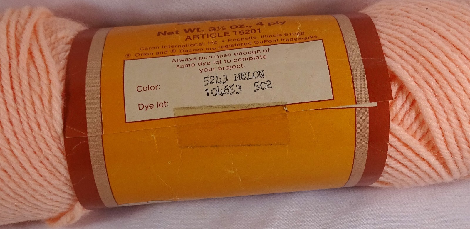 Caron Honey Spun Yarn Melon Knitting Crochet Craft Vintage | eBay