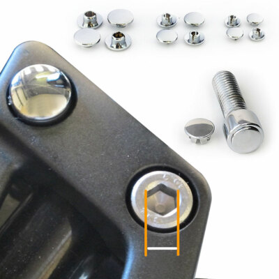 Key Head Bolt 10 Piece Pack Allen Head Bolt Plastic Chrome Dome Cap ...