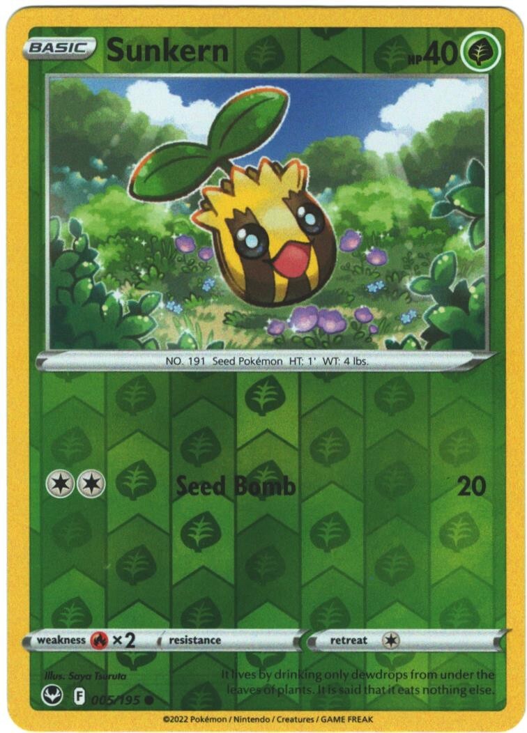 Sunkern 5/195 Silver Tempest Reverse Holo Common Pokémon TCG | eBay