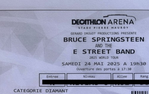 BRUCE SPRINGSTEEN - Place Cat Diamant Concert LILLE FRANCE Samedi 24 05 ...