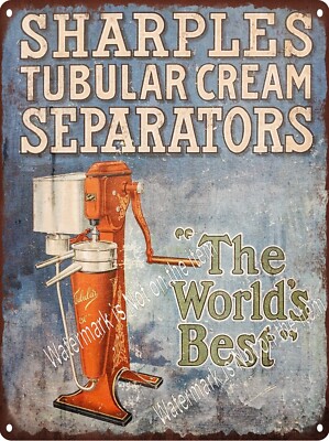 Sharples Tubular Cream Separators Dairy Milk Farm Metal Sign 9x12" A928 ...