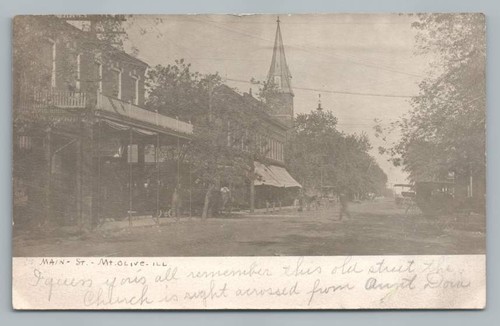 Main Street MT. OLIVE Illinois RPPC Macoupin County Antique Photo ...