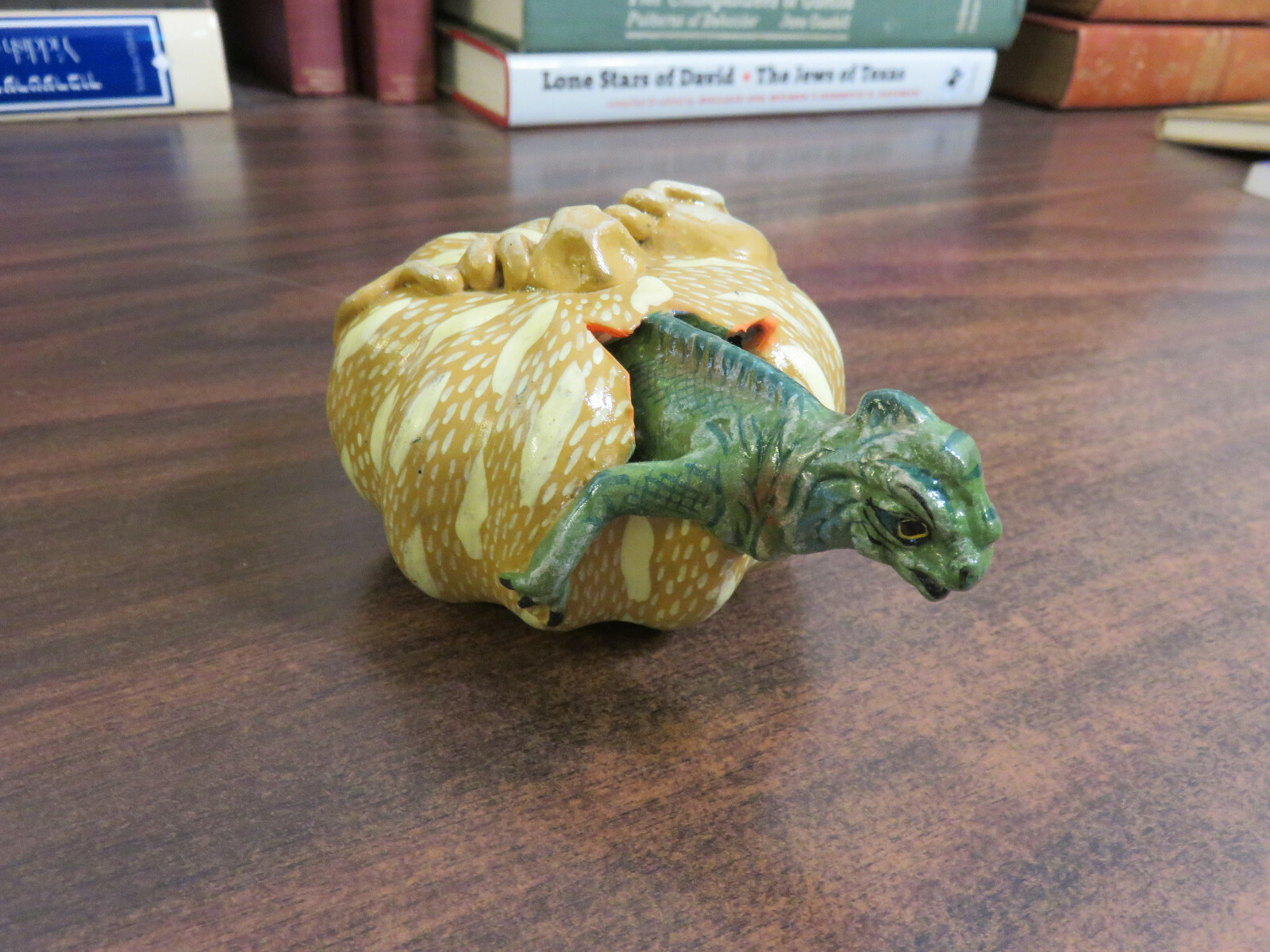 R Miranda Mexico Hatching Squash Pumpkin Emerging Lizard Hand Painted ...