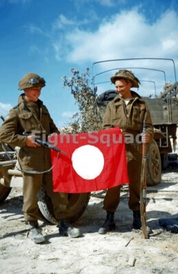 WW2 Picture Photo 1944 Canadian troops posing with a captured flag 1177 ...